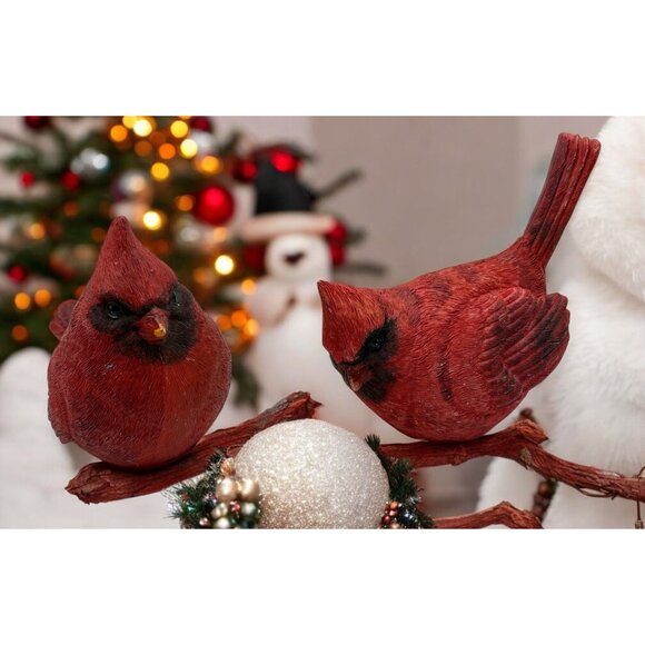 Unbranded | Holiday | Red Cardinal Christmas Figurines Set Of 2 Birds ...